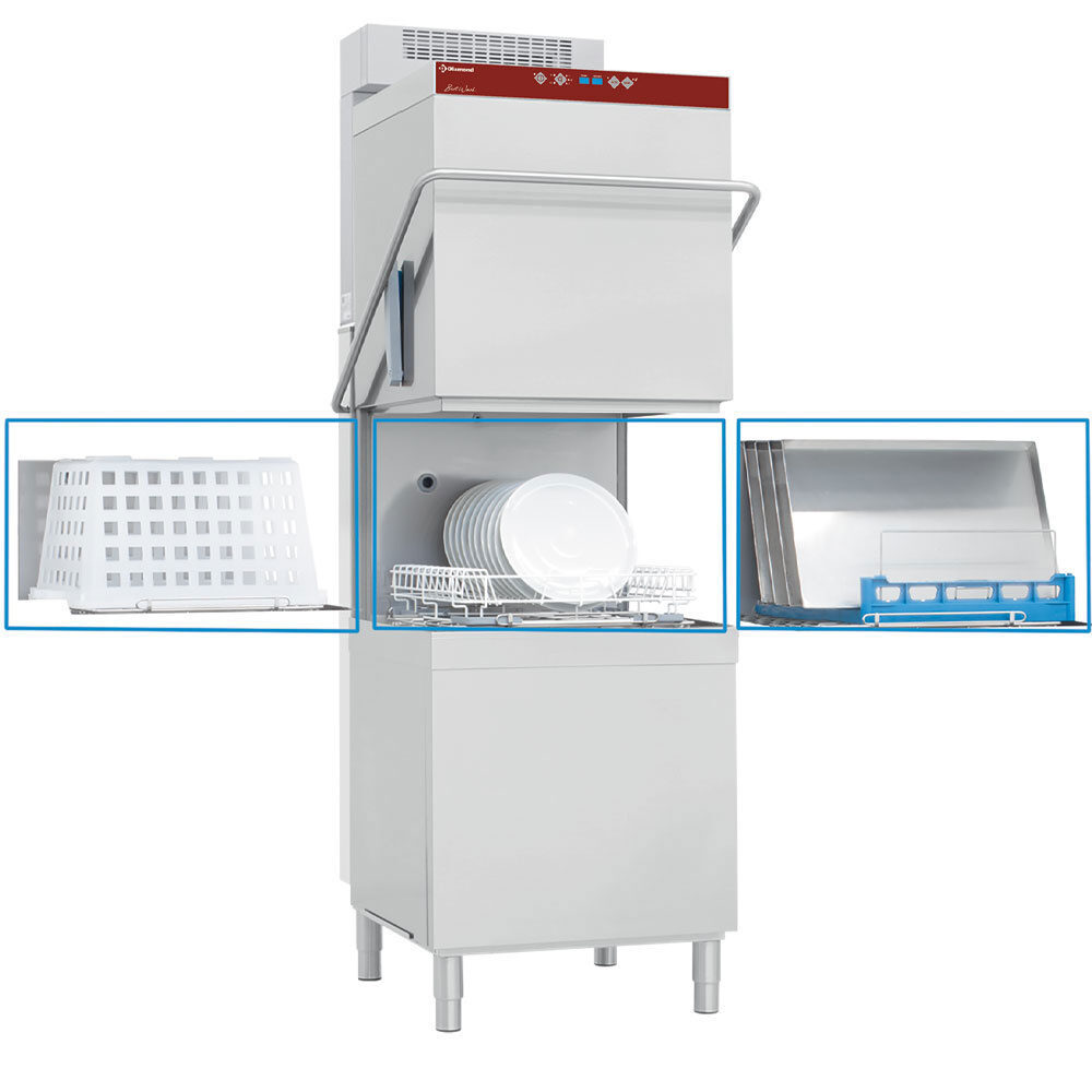 Vaat- & pottenwasser met kap, mand 600x500 mm + damp condensor ...